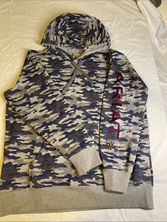 Ariat | Tops | Ariat Grey Camo Hoodie Rebar Edition Size Xl | Poshmark